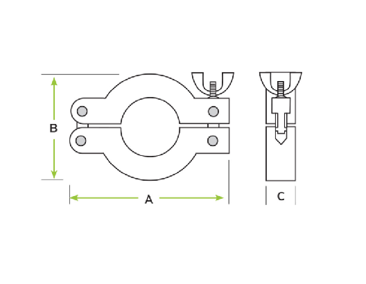 KF Wing Nut Clamp - Aluminum » High Vac Depot