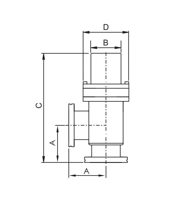 Pneumatic Angle Poppet Valves – HV, ISO-LF, Double Acting – High Vac Depot