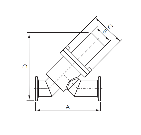 Pneumatic KF Inline Bellows Valve – High Vac Depot